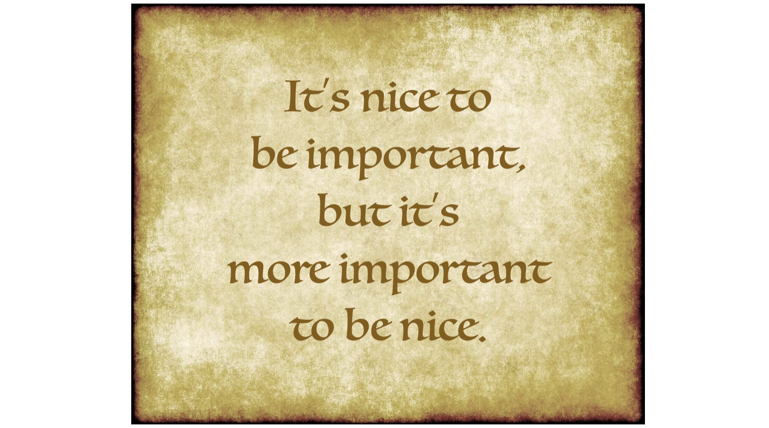 On Being Nice – A Beacon of Light